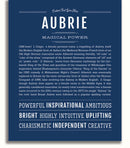 Aubrie | Name Art Print – Name Stories