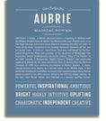 Aubrie | Name Art Print – Name Stories