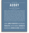 Aubry | Name Art Print – Name Stories
