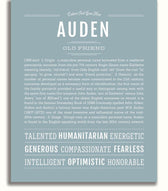 Auden (male) | Name Art Print – Name Stories