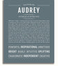 Audrey Personalized Name Meaning Art Prints – Name Stories
