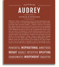 Audrey | Name Art Print – Name Stories