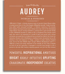 Audrey | Name Art Print – Name Stories