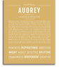 Audrey Personalized Name Meaning Art Prints – Name Stories