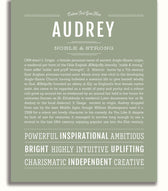 Audrey Personalized Name Meaning Art Prints – Name Stories