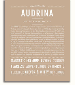 Audrina | Name Art Print – Name Stories