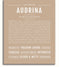 Audrina | Name Art Print - Personalized Custom Gifts – Name Stories