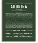 Audrina | Name Art Print – Name Stories