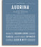 Audrina Personalized Name Meaning Art Prints – Name Stories
