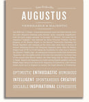 Augustus Personalized Name Meaning Art Prints – Name Stories