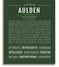 Aulden Personalized Name Meaning Art Prints – Name Stories