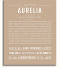 Aurelia | Name Art Print – Name Stories