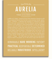 Aurelia Personalized Name Meaning Art Prints – Name Stories