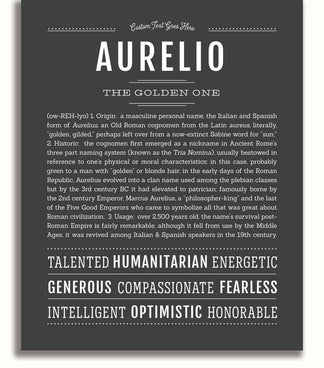 Aurelio | Name Art Print – Name Stories