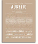 Aurelio Personalized Name Meaning Art Prints – Name Stories