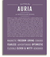 Auria | Name Art Print – Name Stories