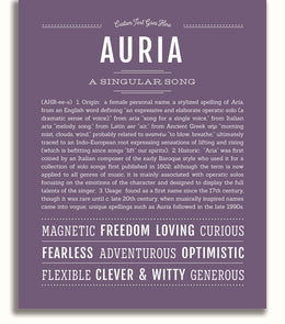 Auria | Name Art Print – Name Stories