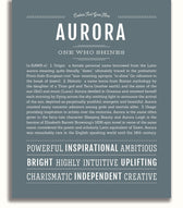 Aurora | Name Art Print – Name Stories