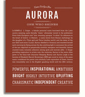 Aurora | Name Art Print – Name Stories