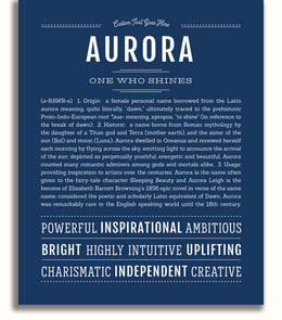 Aurora | Name Art Print – Name Stories