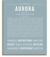 Aurora Personalized Name Meaning Art Prints – Name Stories