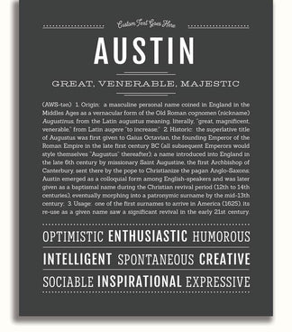 Austin | Name Art Print – Name Stories