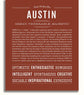 Austin Personalized Name Meaning Art Prints – Name Stories