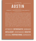 Austin Personalized Name Meaning Art Prints – Name Stories