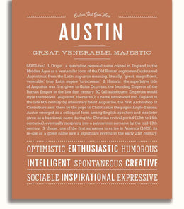 Austin | Name Art Print – Name Stories