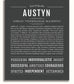 Austyn Personalized Name Meaning Art Prints – Name Stories