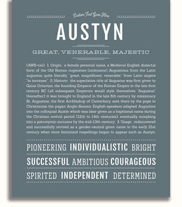 Austyn (female) | Name Art Print – Name Stories