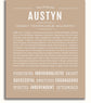 Austyn (female) | Name Art Print – Name Stories