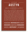Austyn Personalized Name Meaning Art Prints – Name Stories