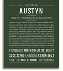 Austyn (female) | Name Art Print – Name Stories