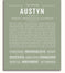 Austyn (female) | Name Art Print – Name Stories