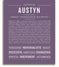 Austyn Personalized Name Meaning Art Prints – Name Stories
