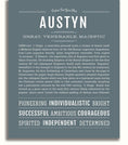 Austyn (male) | Name Art Print – Name Stories