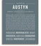 Austyn Personalized Name Meaning Art Prints – Name Stories