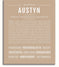 Austyn Personalized Name Meaning Art Prints – Name Stories