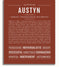Austyn Personalized Name Meaning Art Prints – Name Stories
