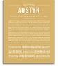 Austyn Personalized Name Meaning Art Prints – Name Stories