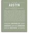 Austyn Personalized Name Meaning Art Prints – Name Stories