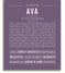 Ava Personalized Name Meaning Art Prints – Name Stories
