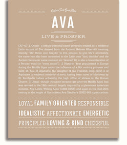 Ava | Name Art Print – Name Stories
