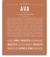 Ava Personalized Name Meaning Art Prints – Name Stories