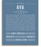 Ava Personalized Name Meaning Art Prints – Name Stories