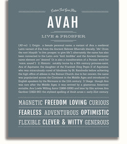 Avah | Name Art Print – Name Stories