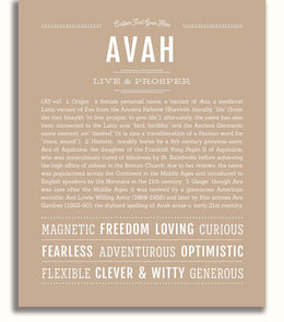 Avah | Name Art Print – Name Stories