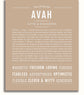 Avah Personalized Name Meaning Art Prints – Name Stories