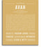 Avah Personalized Name Meaning Art Prints – Name Stories